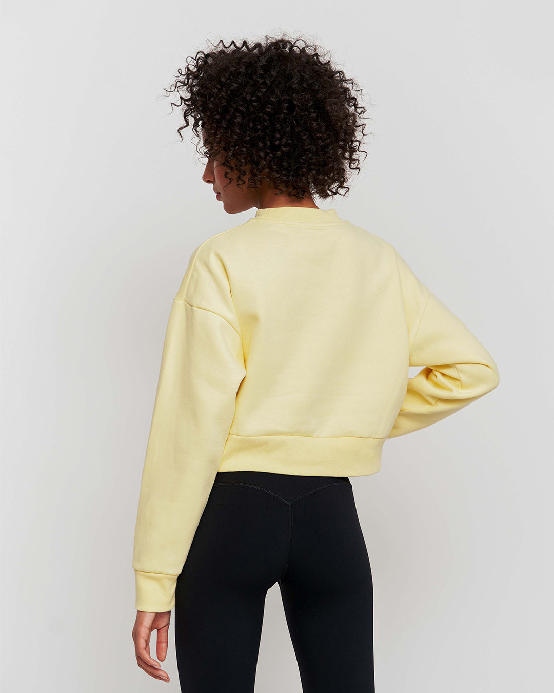 Essential Cropped Sweater Pale Yellow